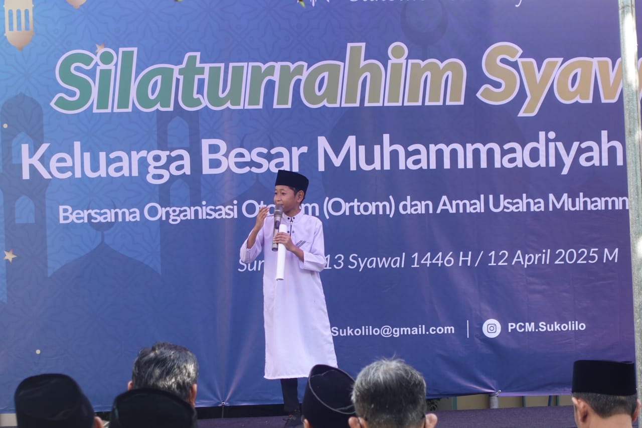 Syawalan PCM Sukolilo, Siswa SD Muhammadiyah 26 Surabaya Sampaikan Dakwah tentang Persaudaraan ...